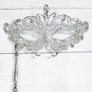Handmade | Accessories | Masquerade Mask With Stick Wedding Party ...